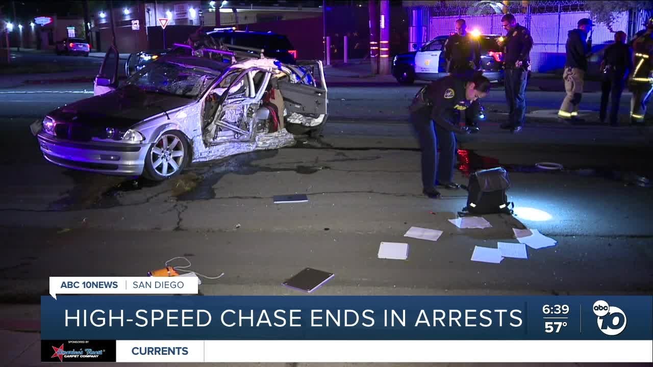 Chase In Barrio Logan Ends In Crash 2 Arrests Youtube
