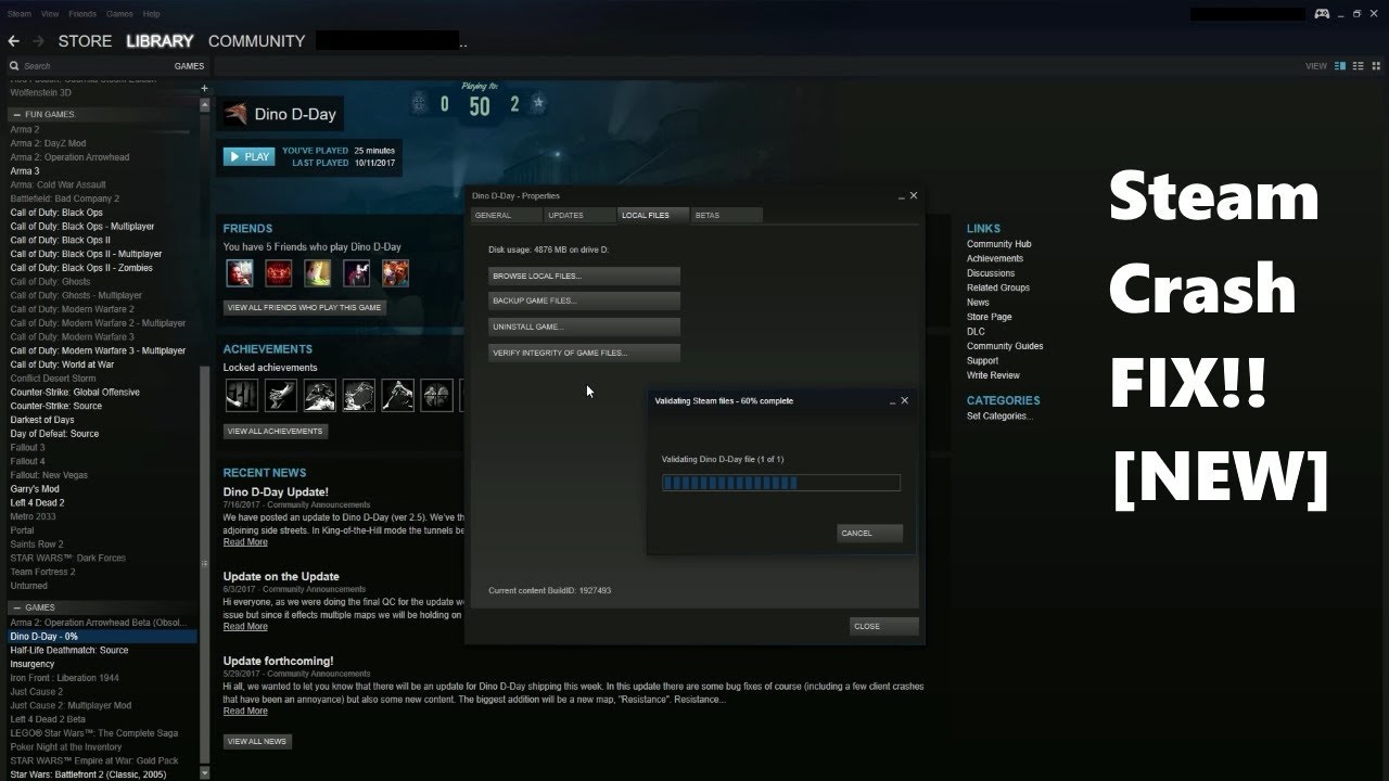 Steam Games Crashing And Not Launching Fix 2018 Youtube