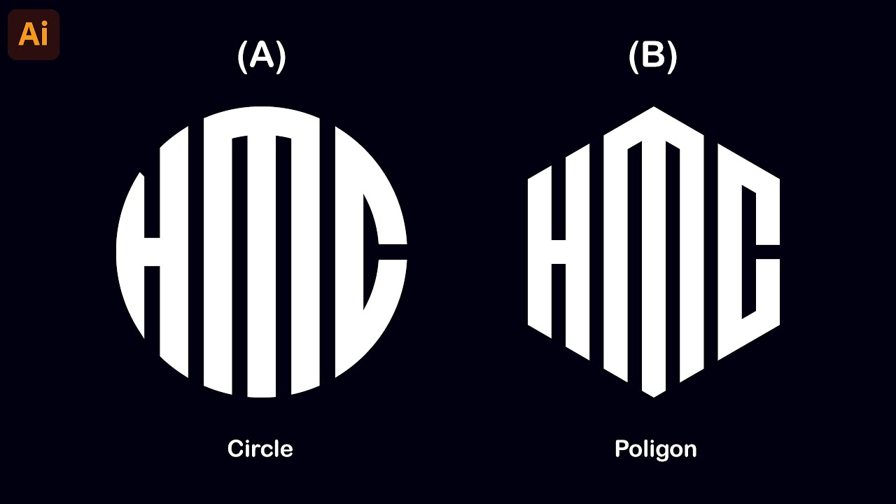 How To Draw Any Letters Logo In Polygon Circle Adobe Illustrator