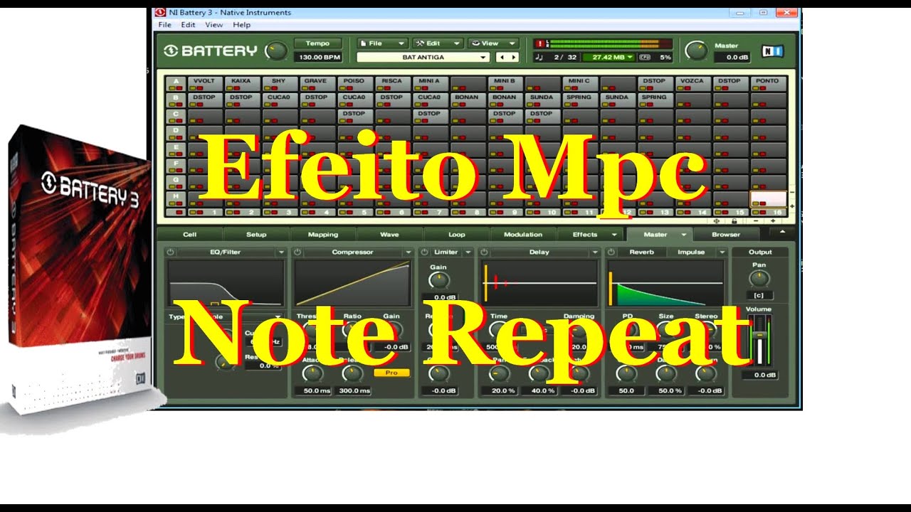 Battery 3 Efeito Mpc Note Repeat Youtube