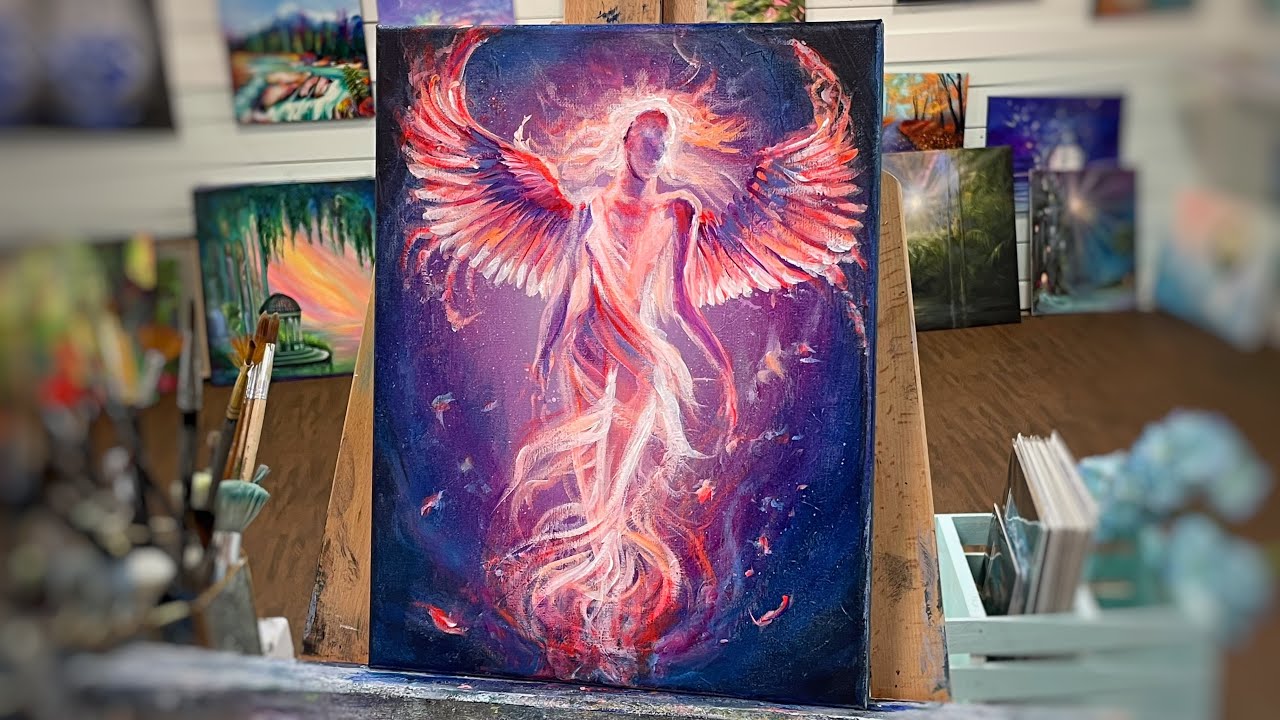 How To Paint Rising Like A Phoenix Acrylic Painting Tutorial Youtube