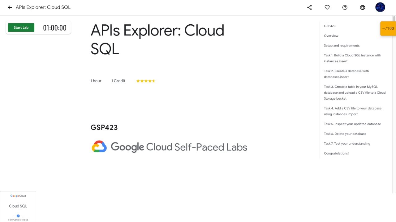 Qwiklabs Apis Explorer Cloud Sql Gsp423 Youtube