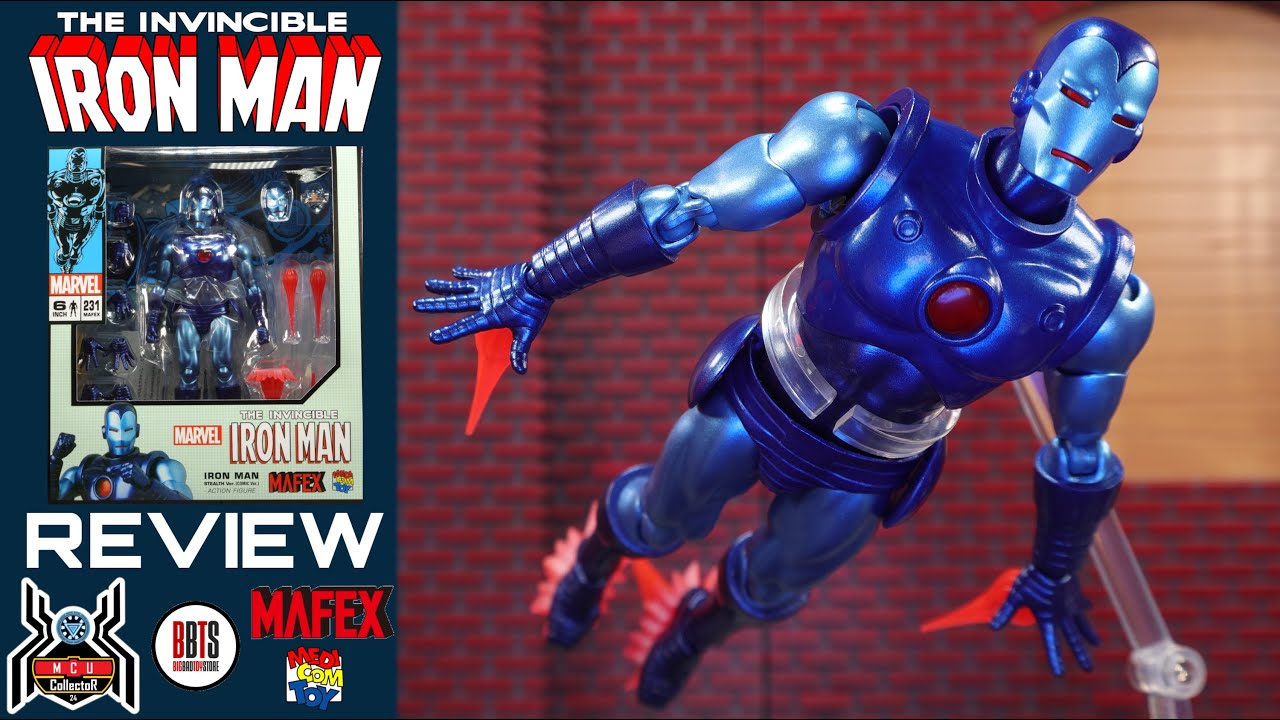 Mafex Marvel No 231 Invincible Iron Man Stealth Version Comic Figure