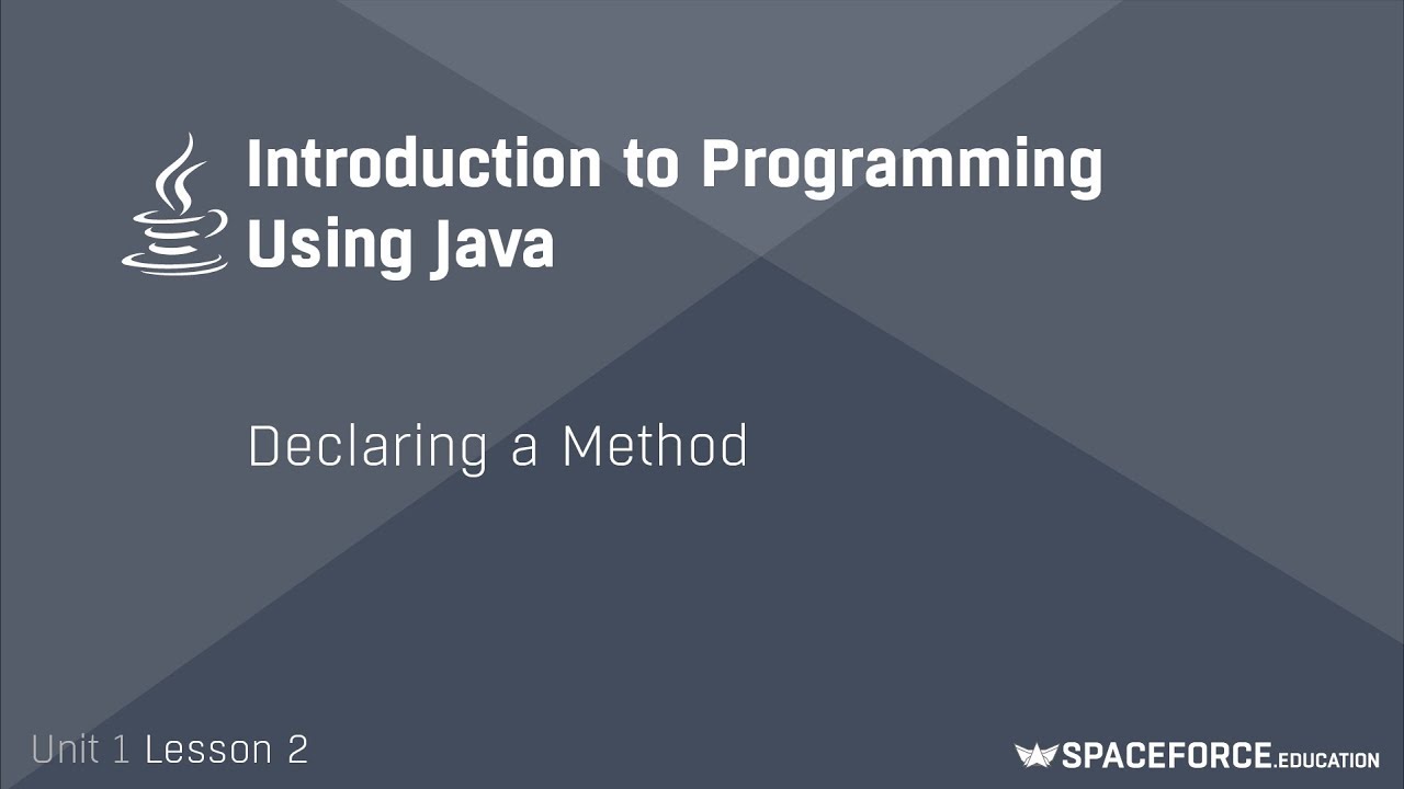 Introduction To Programming Using Java Declaring A Method Youtube
