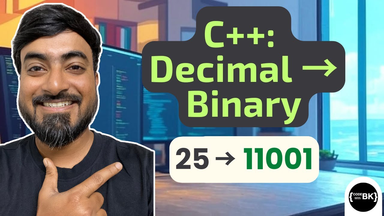 C Program Convert Decimal To Binary Youtube