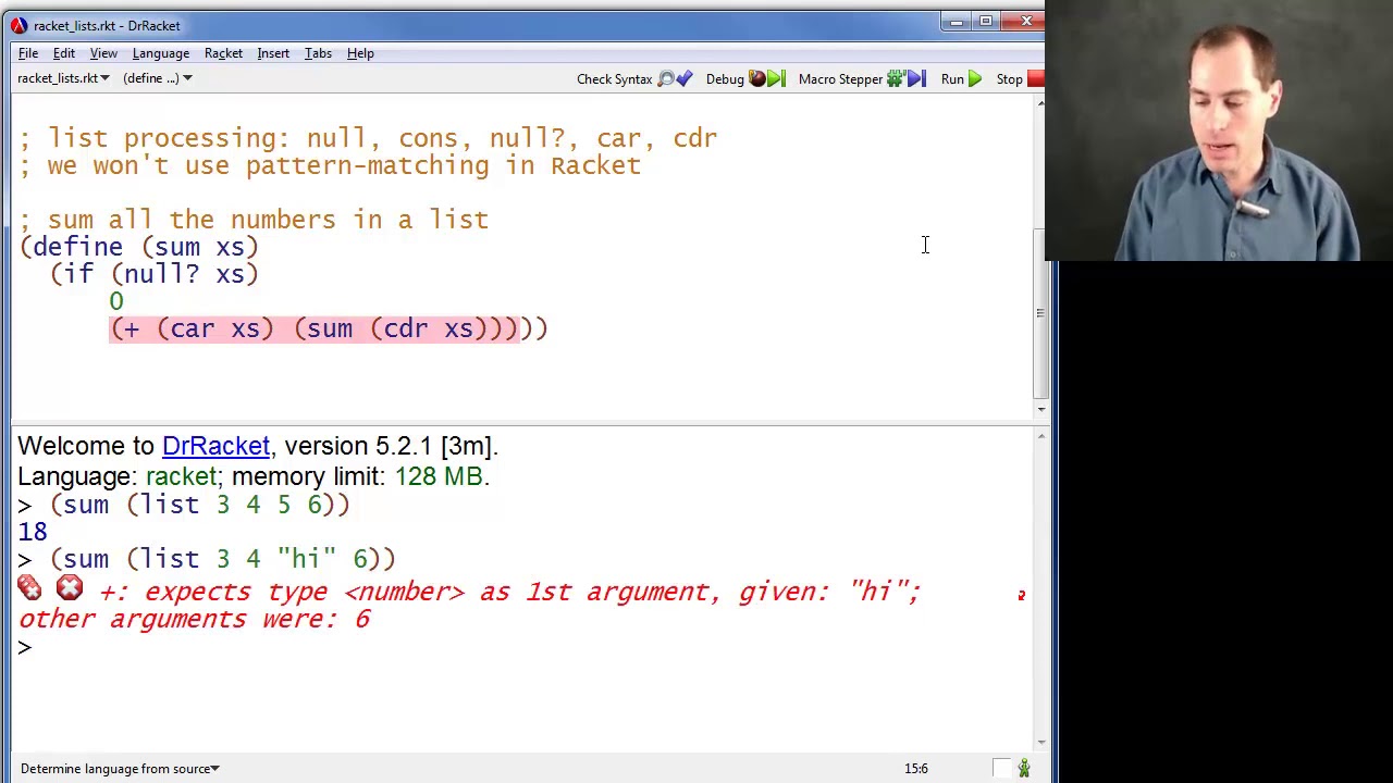 Racket Lists Programming Languages Part B Youtube