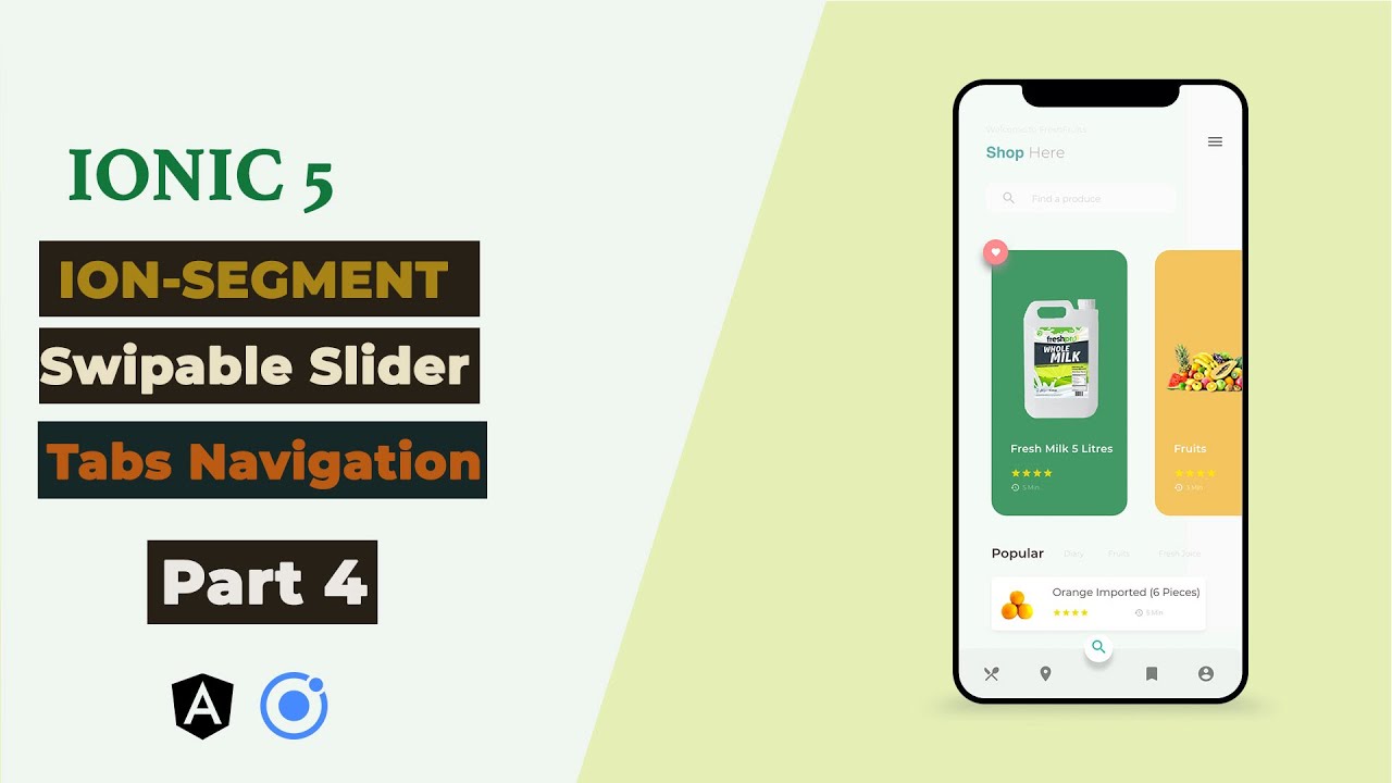 Ionic 5 Ion Segment Swipable Slider Tabs Navigation Tutorial Part 4