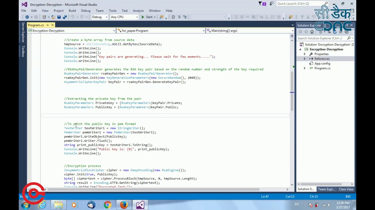 Asymmetric Encryption And Decryption Using C Youtube