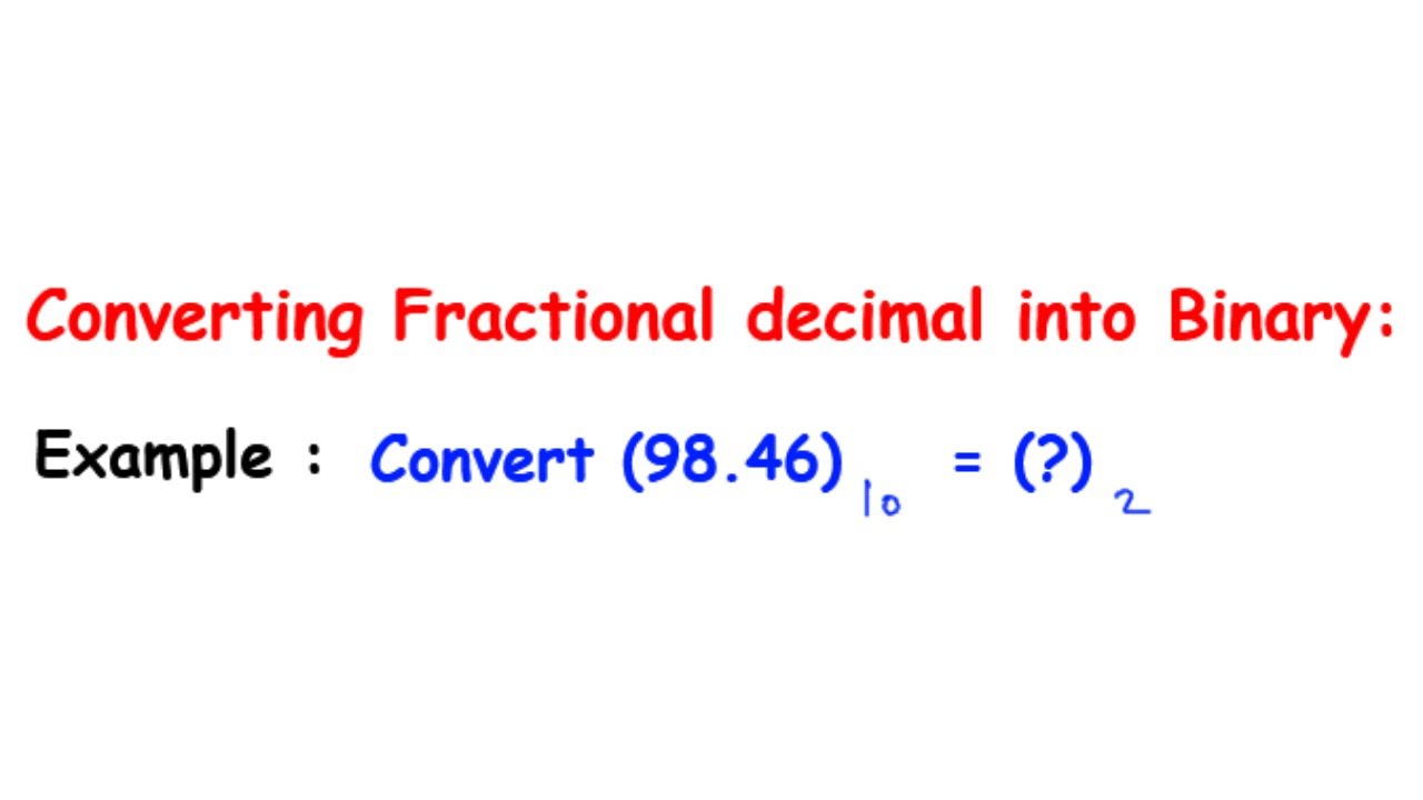 Converting Fractional Decimal Into Binary Example Digital Techniques