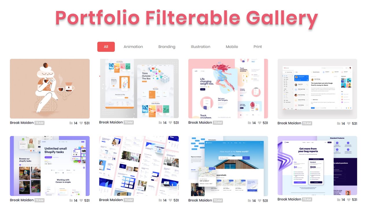 Portfolio Filter Image Gallery Using Html Css Jquery Filterable