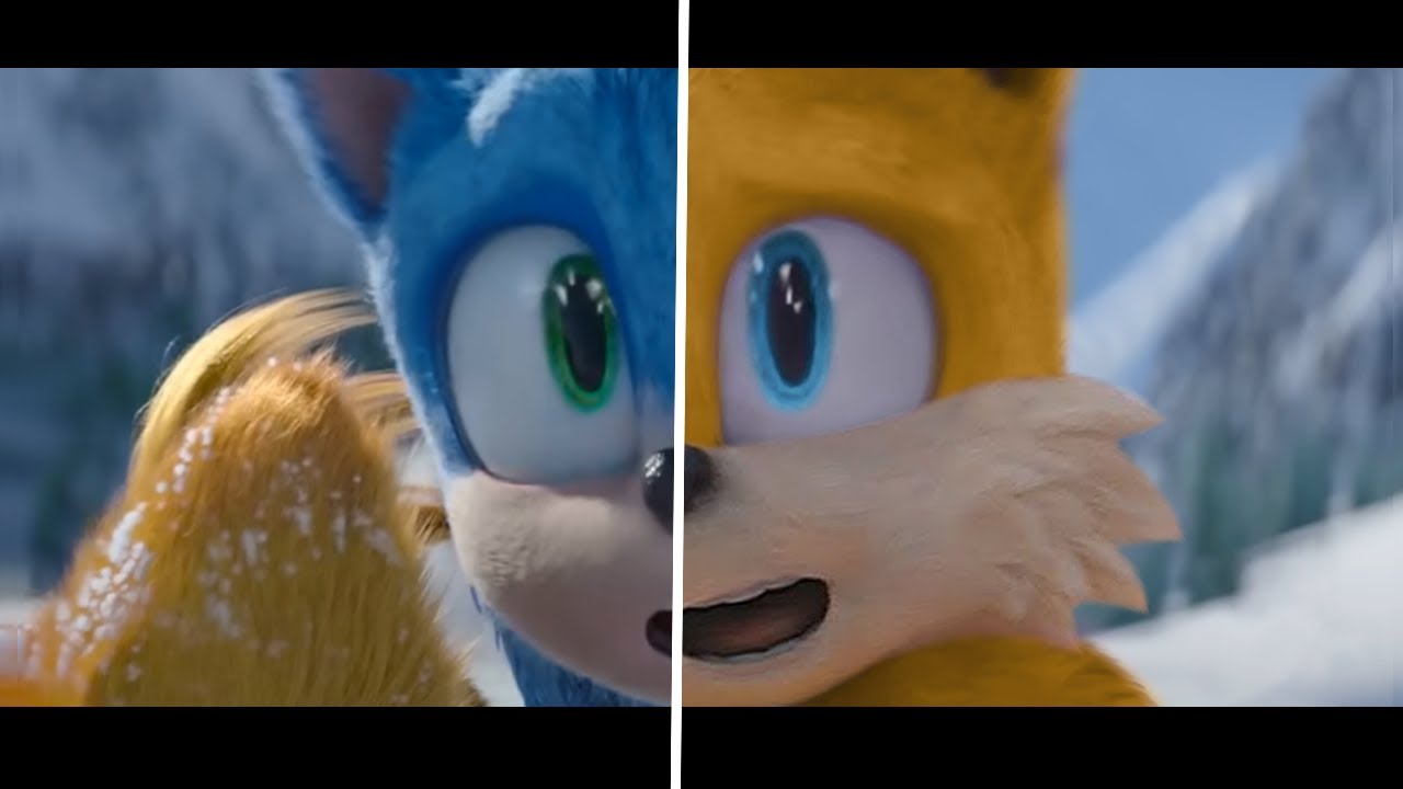 Sonic Movie 2 Old Design Vs New Design Tails Vs Sonic Youtube