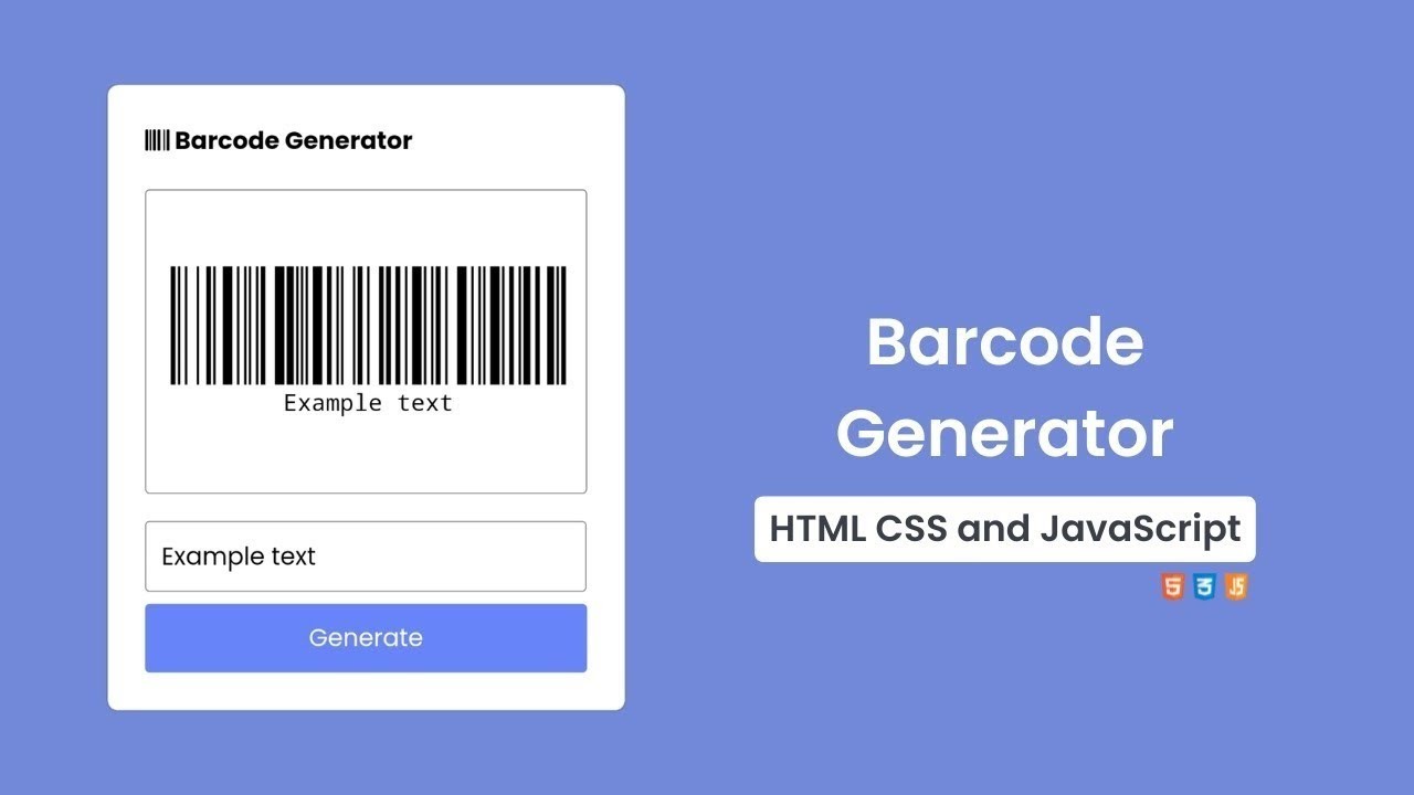 Barcode Generator In Html Css Javascript Day 6 Of 30 Days Js