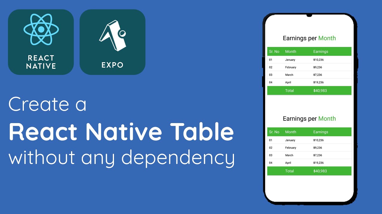 React Native Table Without Any Dependency 2023 Beginners Tutorial