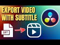 How To Export Srt Subtitles In Davinci Resolve Export Davinci Subtitles ...
