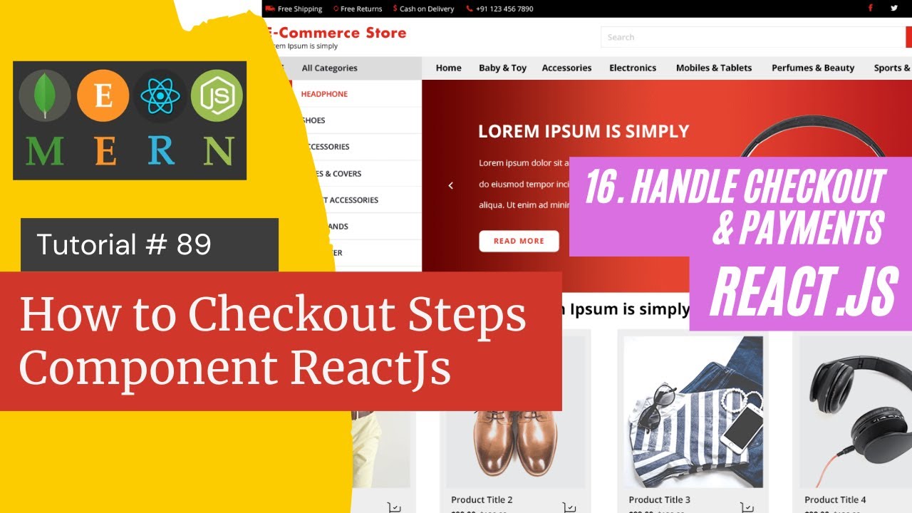 React Js Tutorial 89 How To Checkout Steps Component In Reactjs E