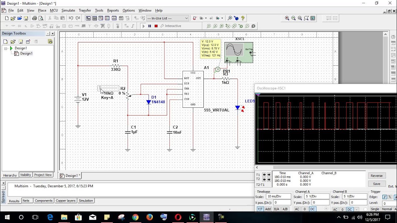 Pwm Pulse Width Modulation Using 555 Timer Simplest Multisim Youtube