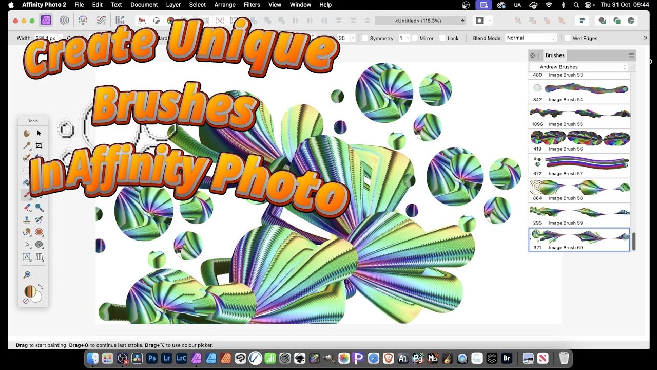 Create Unique Brushes In Affinity Photo Affinityphototutorial Youtube