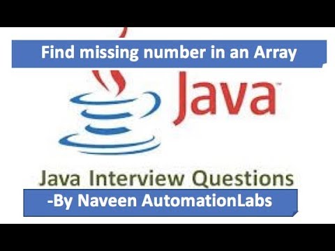 How To Find Missing Number In Array Java Interview Question 4 Youtube