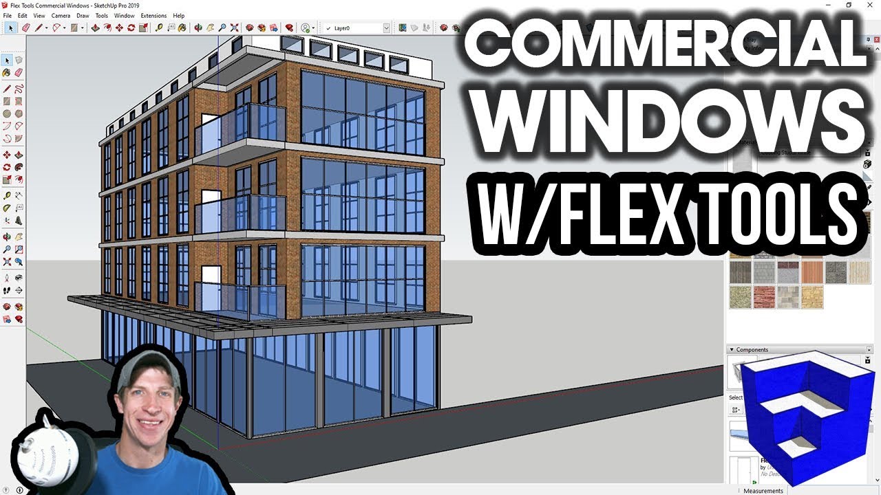 Creating Commercial Windows In Sketchup With Flex Tools Youtube