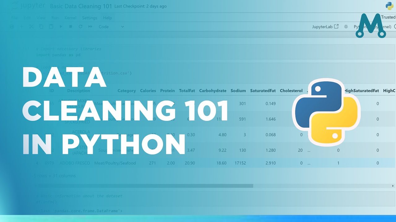Data Cleaning 101 In Python Youtube