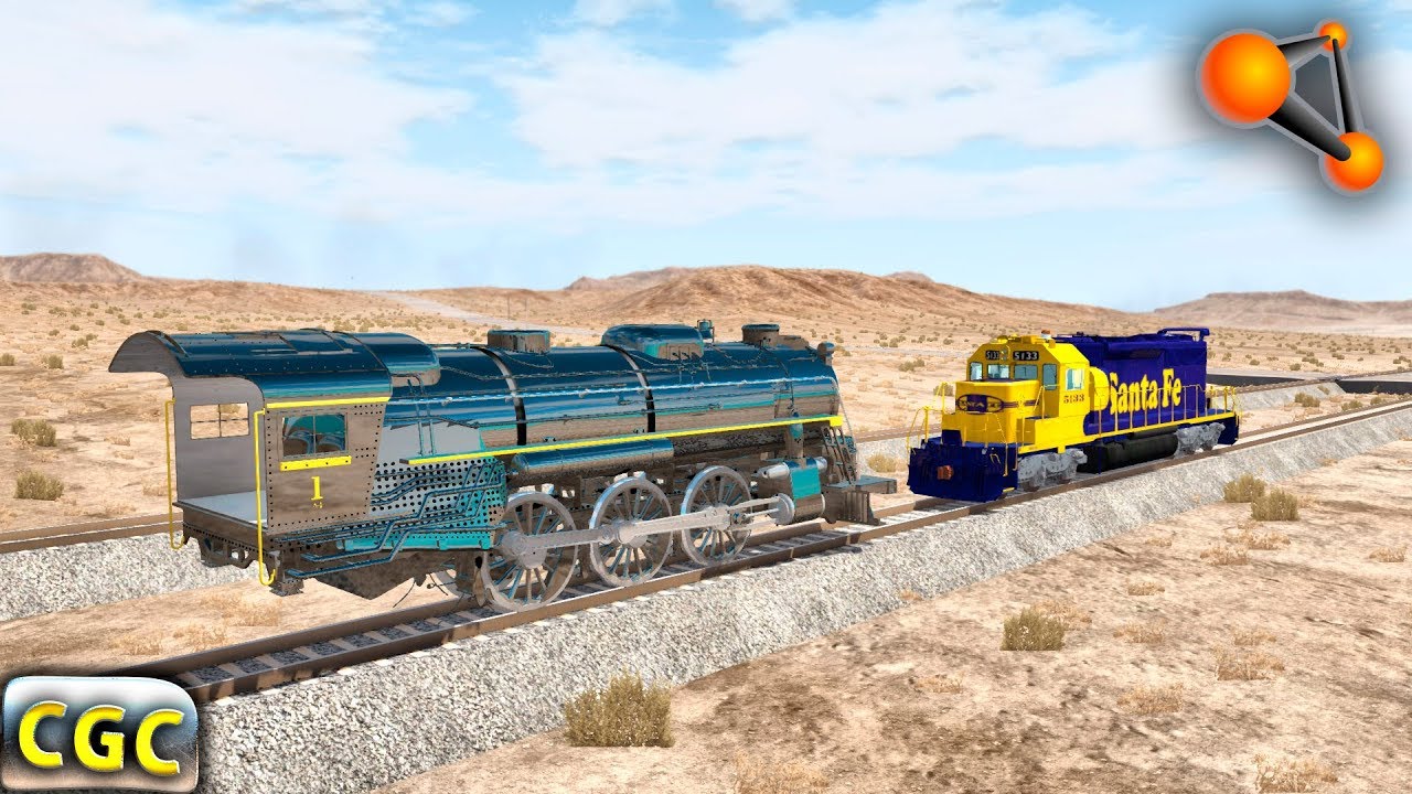 Beamng Drive My Alpha Mod Steam Locomotive Vs Diesel Train Youtube