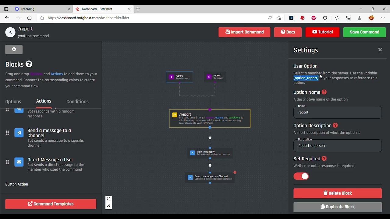 How To Make A Report Command Botghost Youtube
