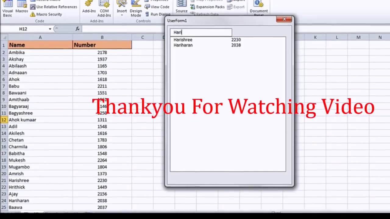 Ms Excell Listbox Search By Textbox Vba Youtube