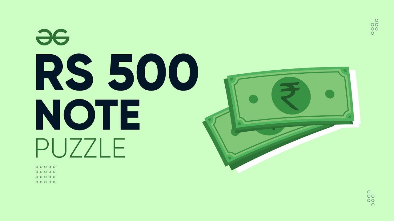 Rs 500 Note Puzzle Youtube