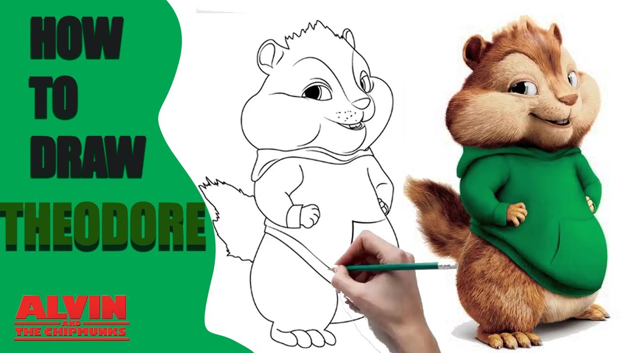 How To Draw Theodore From Alvin And The Chipmunks Quick Tutorial