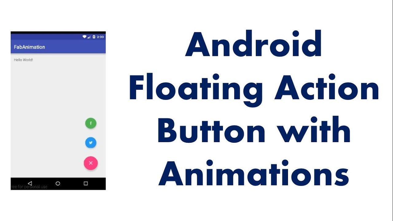 Android Floating Action Button With Animations Youtube