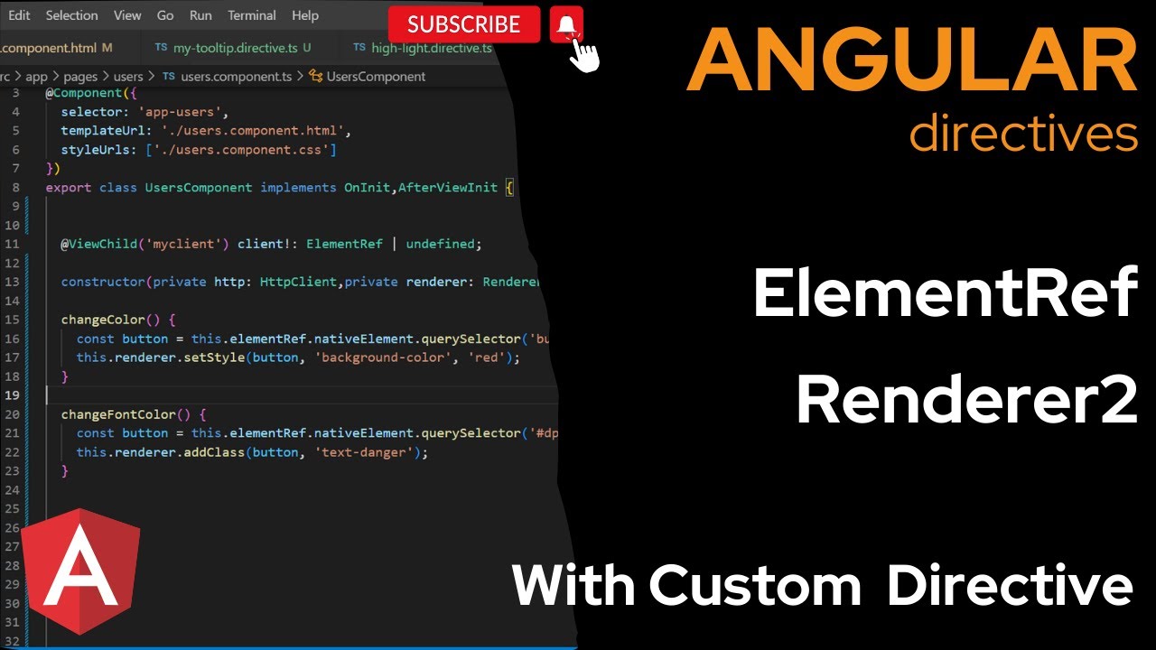 What Is Elementref And Renderer2 In Angular Angular Tutorial