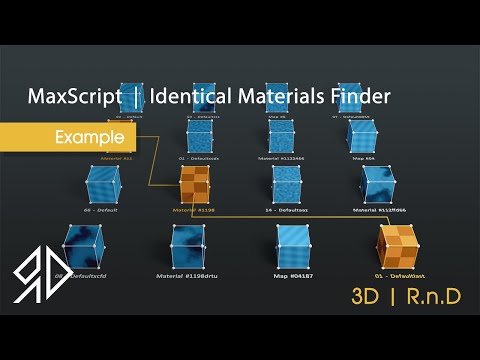 3d R N D Maxscript Identical Materials Finder Example Youtube