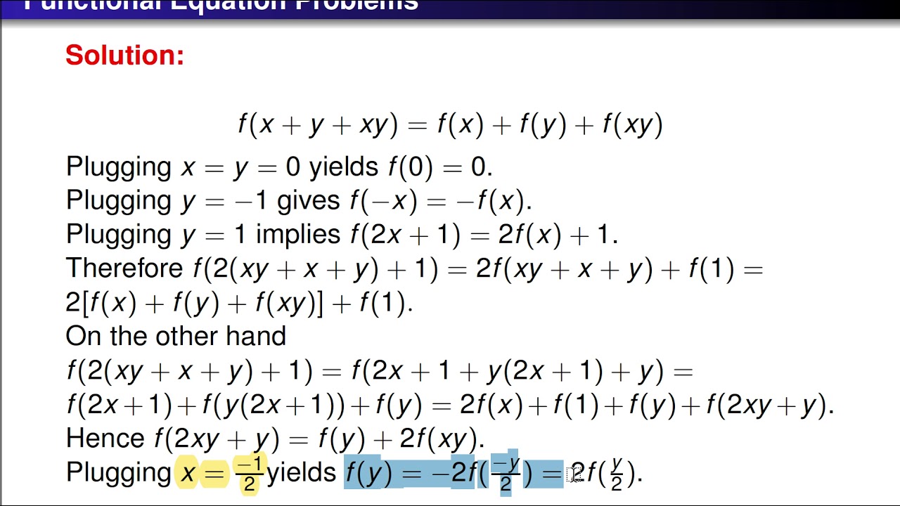 Functional Equation Problems Two Olympiad Problems And The Connection