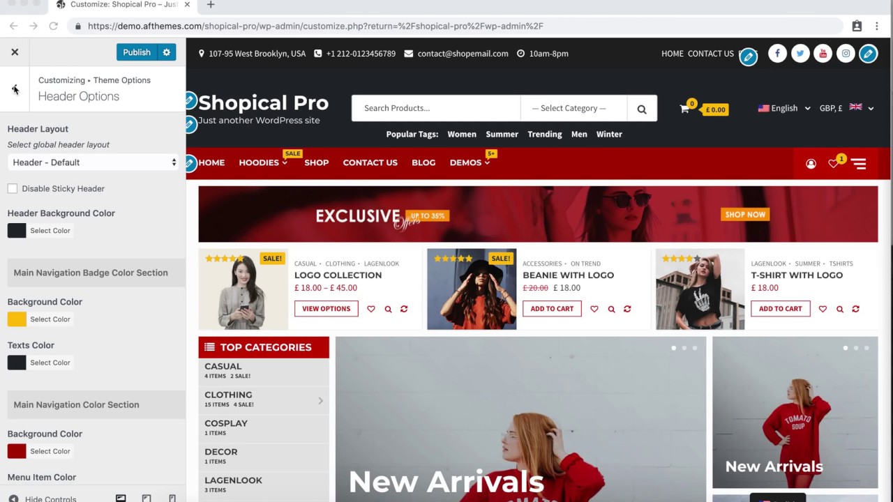 Shopical Pro Multiple Header Options Youtube