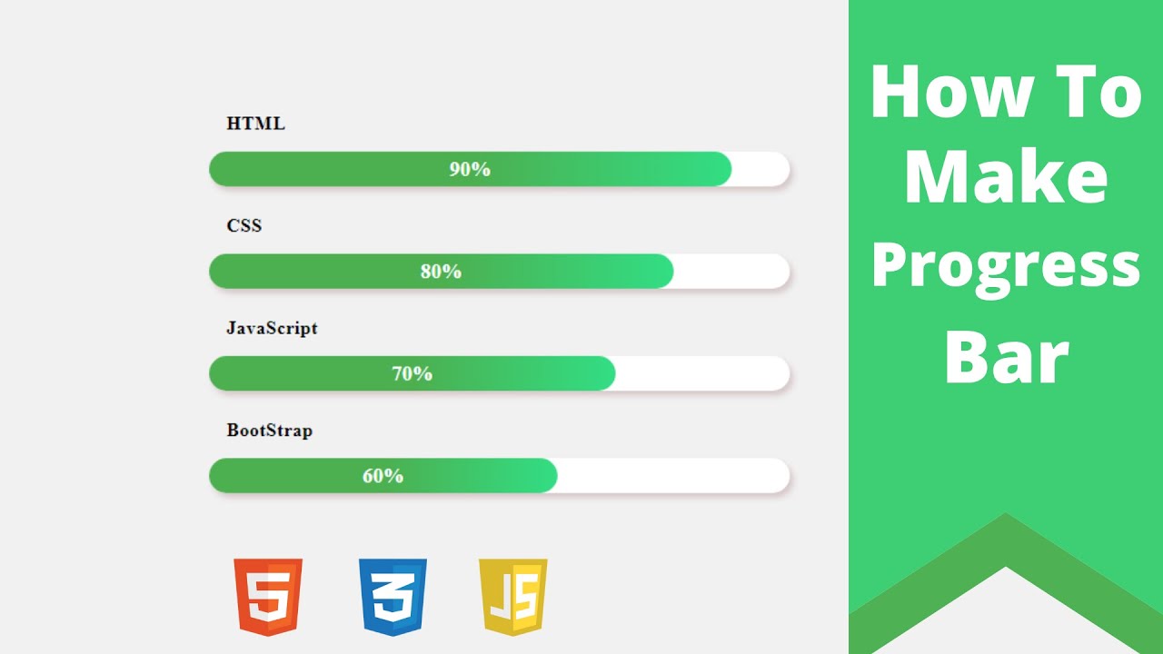 How To Make Progressbar Using Html Css Javascript Youtube