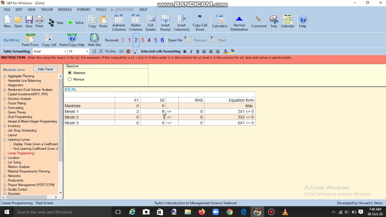 Penyelesaian Linier Programming 10 Youtube