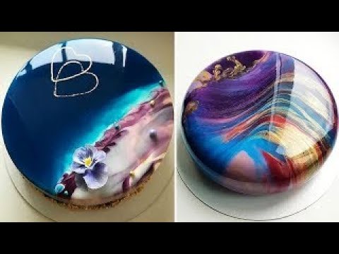 Most Satisfying Mirror Glaze Cake Decorating Compilation Youtube