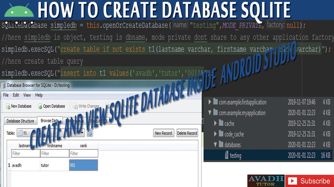 Database Sqlite Android Tutorial Andriod Studio Surffiko