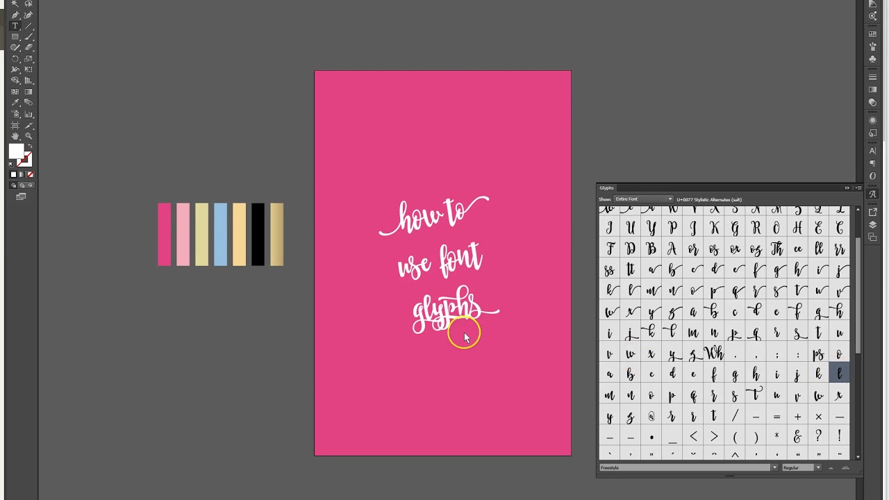 Glyphs In Illustrator Salsaulsd