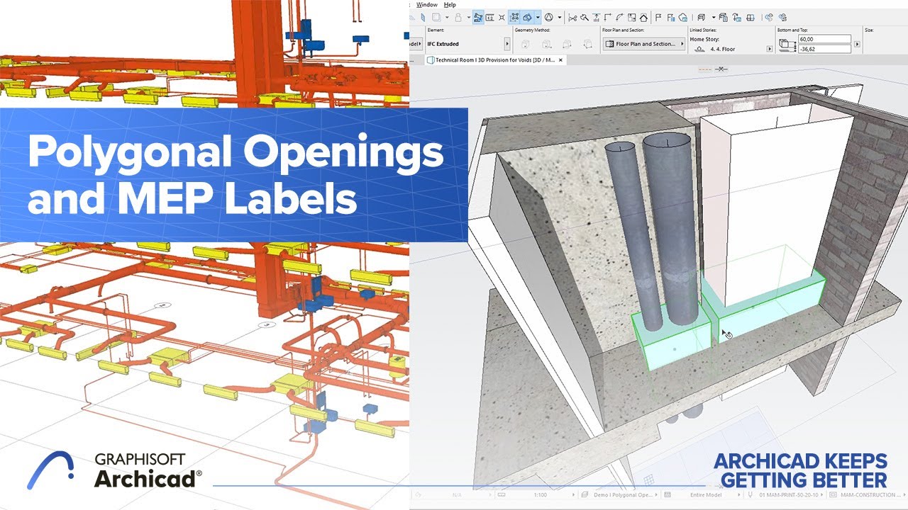 How To Work With Archicad S Built In Mep Modeler Polygonal Openings