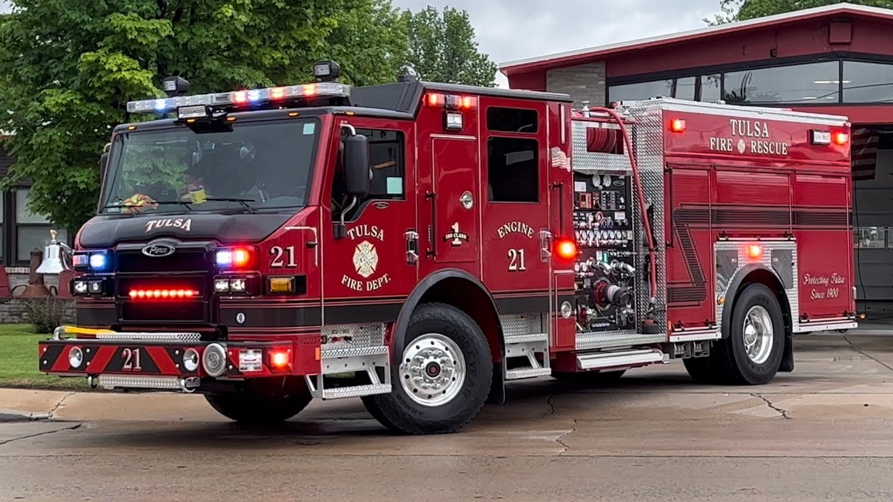 Brand New Tulsa Fire Department Engine 21 Responding From Quarters W