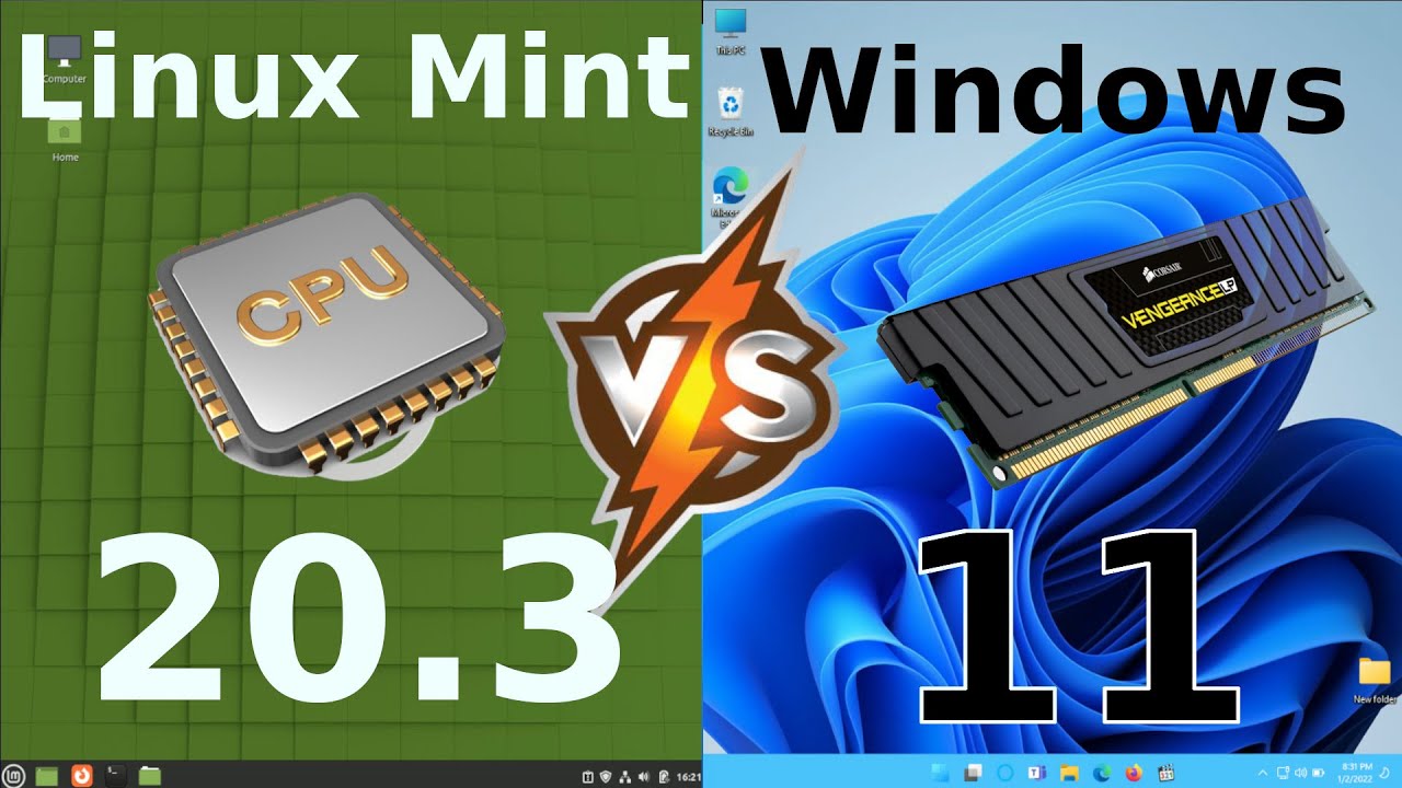 Linux Mint 20 3 Vs Windows 11 Ram Youtube