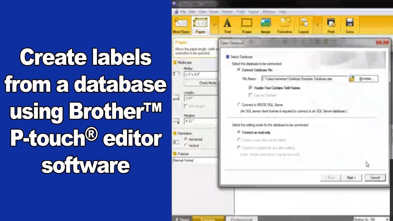Creating Labels From A Database Using Brother S P Touch Editor 5 Youtube