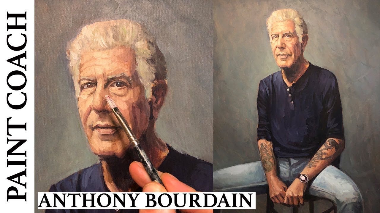 Oil Painting Time Lapse Anthony Bourdain Portrait Youtube