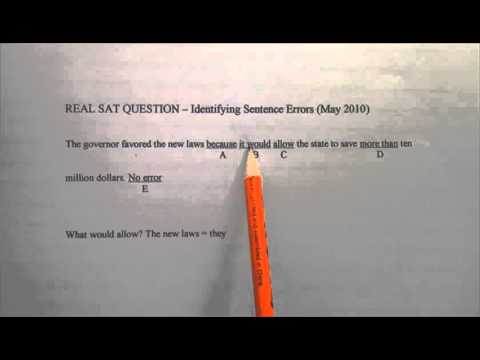 Sat Writing Identifying Sentence Errors 26 Subject Verb Agreement