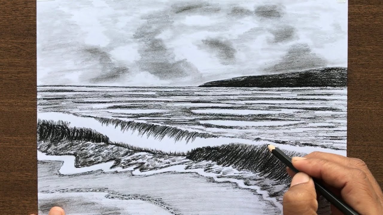 Ocean Water Waves Drawing