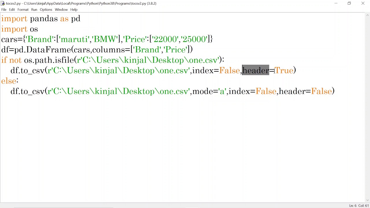 How To Write In Csv File Using Python Youtube