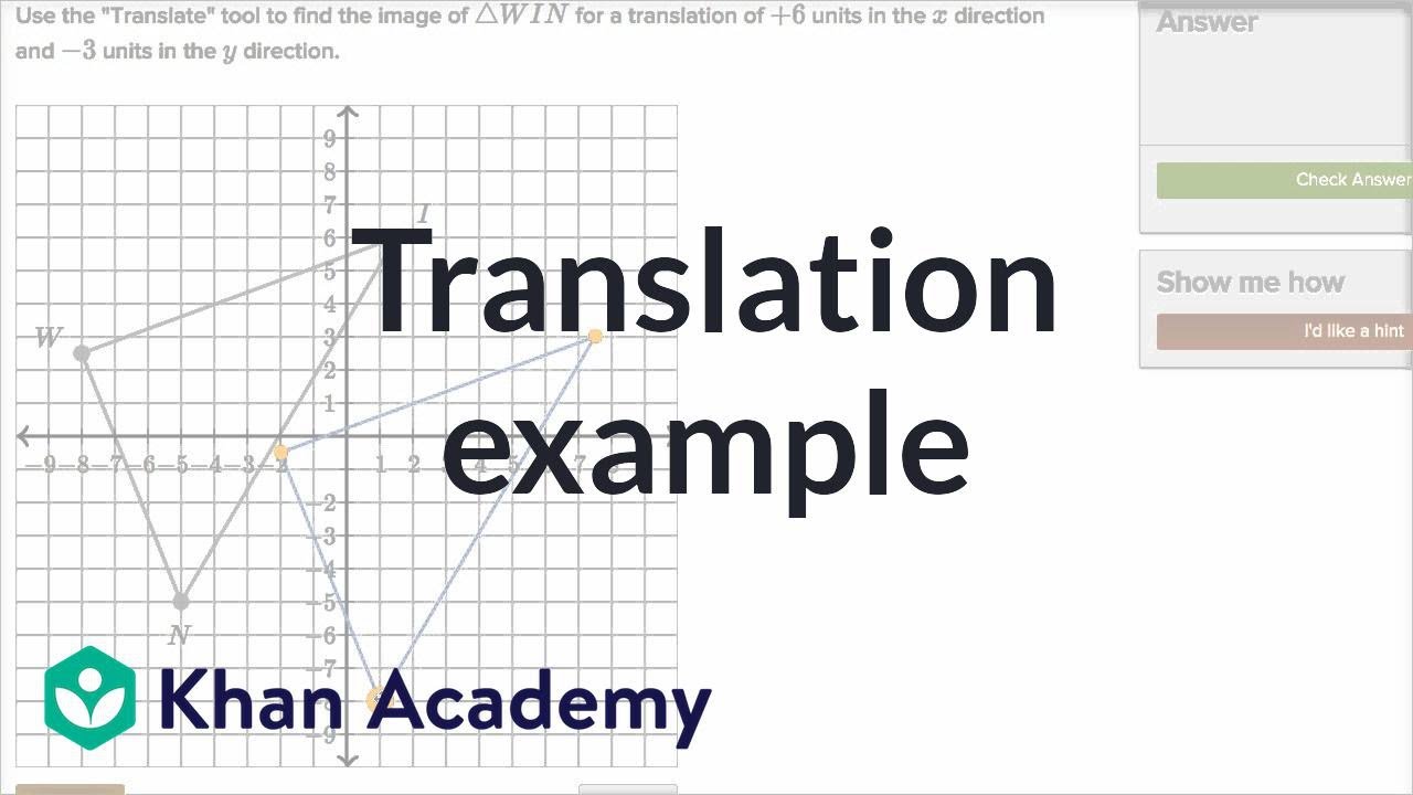 Translation Example Transformations Geometry Khan Academy Youtube