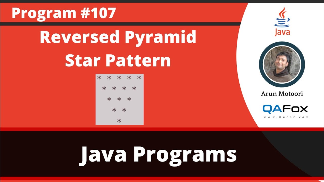 Java Program To Print The Reversed Pyramid Star Pattern Youtube