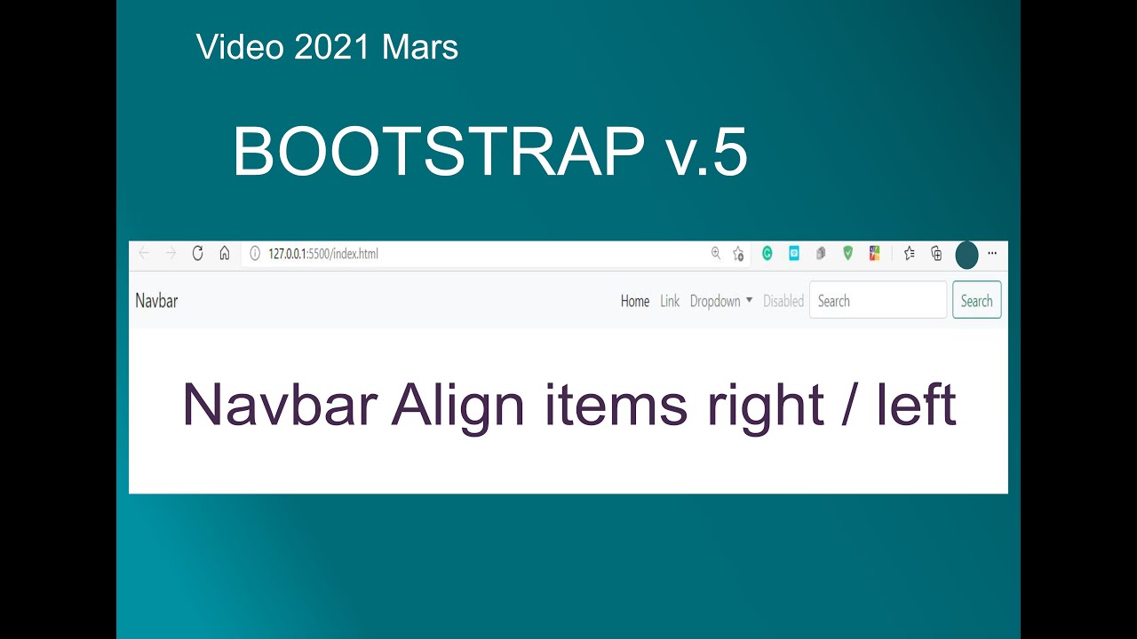 Bootstrap 5 Navbar Align Right Youtube